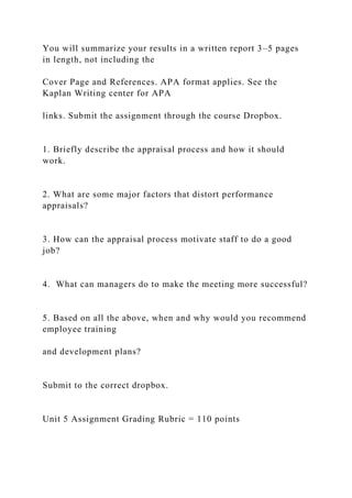 Unit 5 Assignment Unit outcomes addressed in this Assignm.docx