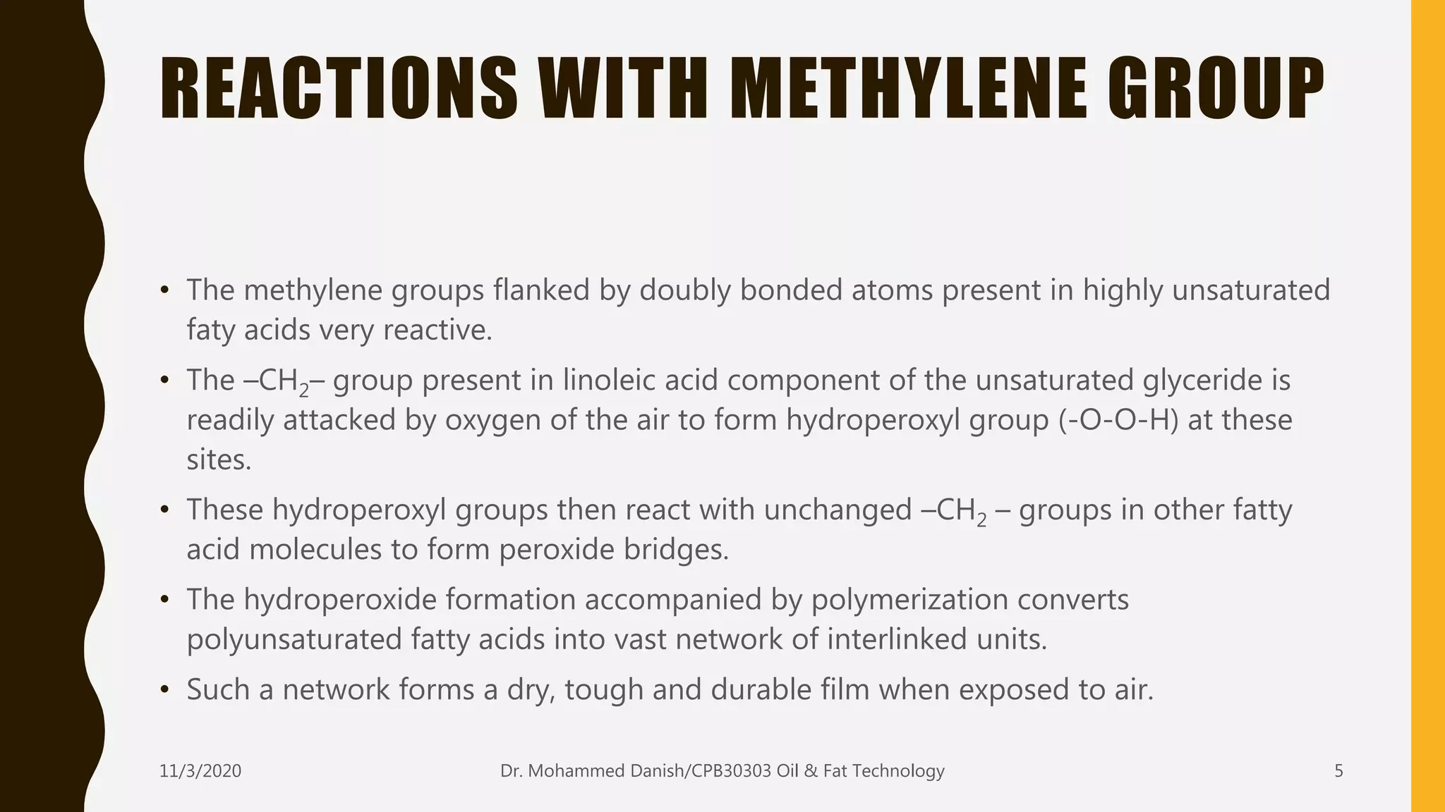 Fatty acid reaction and derivatives (Unit 5 b) | PPTX