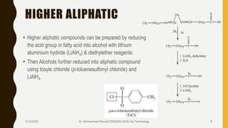 Fatty acid reaction and derivatives (Unit 5 b) | PPTX | Chemistry | Science