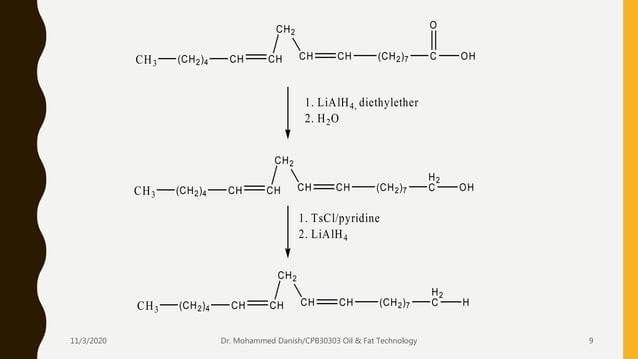Fatty acid reaction and derivatives (Unit 5 b) | PPTX | Chemistry | Science