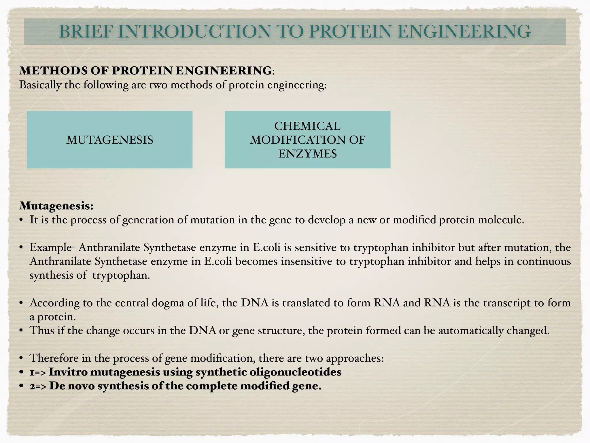 UNIT-5 Protein Engineering: Brief introduction to protein engineering ...