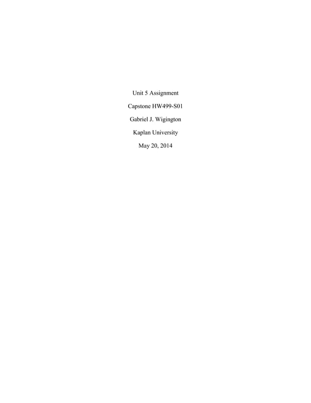 Unit 5 capstone assignment | DOCX