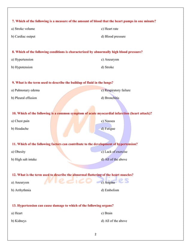 Cardiovascular Disorders for BS Mcqs.pdf
