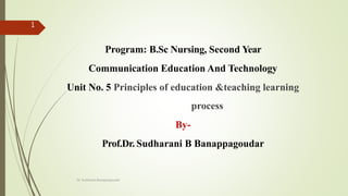 UNIT 5 CET.Principles of education &teaching learning process | PPTX