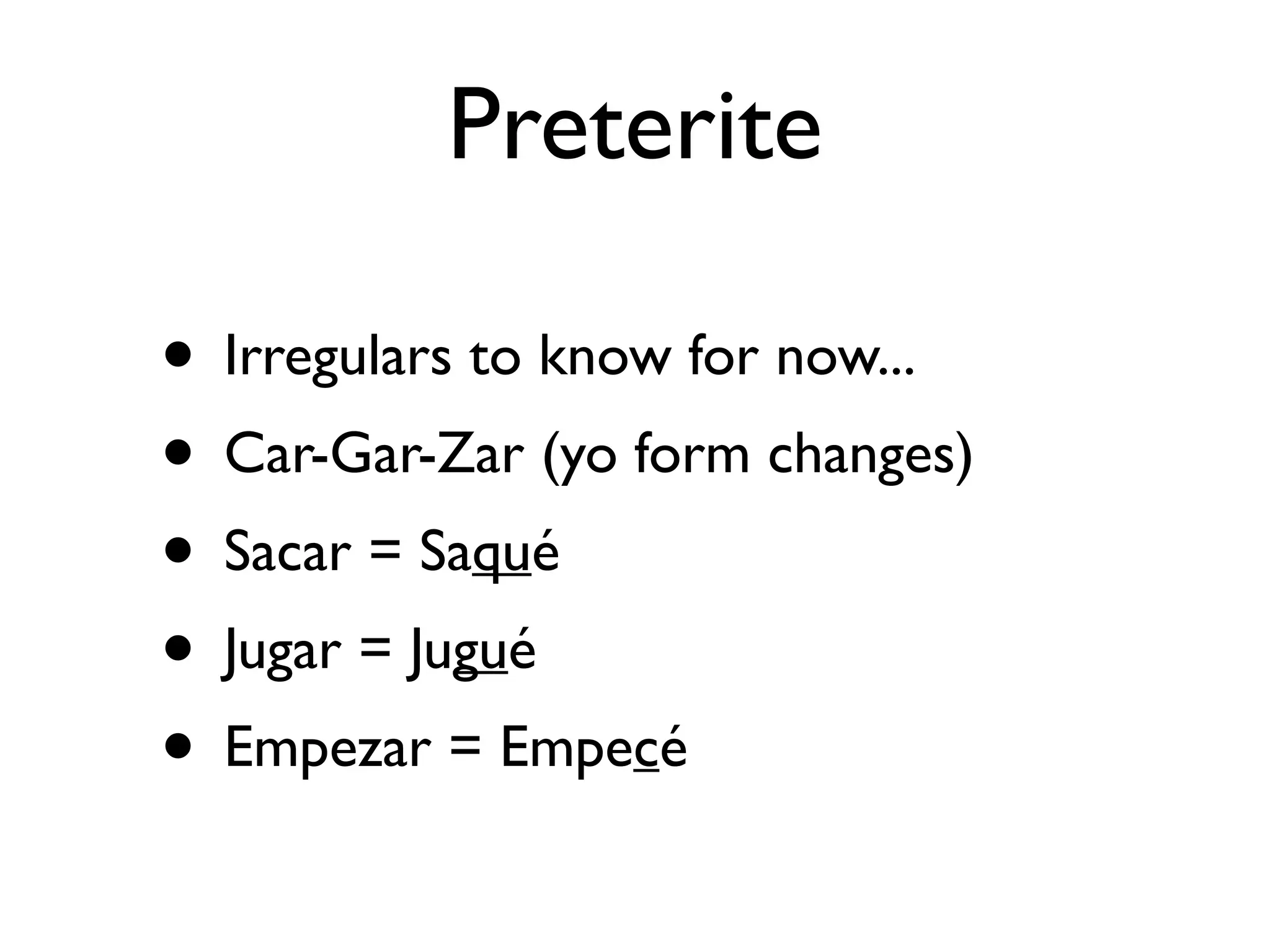 Unit 5 chapter 3 preterite notes | PDF