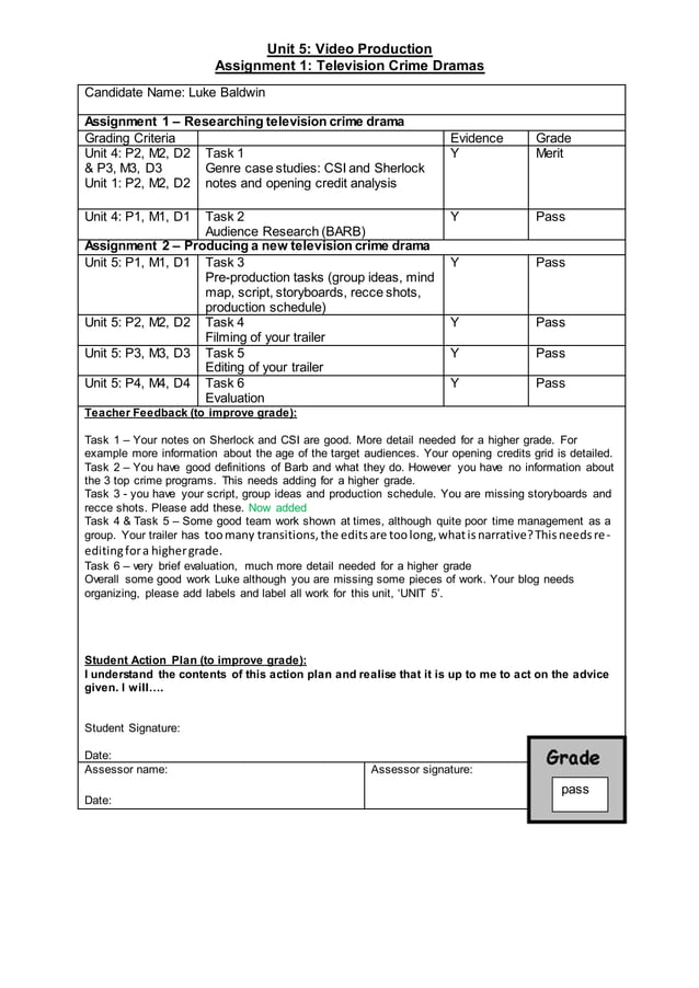 Unit 5 checklist | PDF