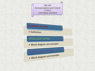 basic of open and closed loop control system | PPTX