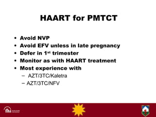 Unit 5 drug regimens for pmtct | PPT