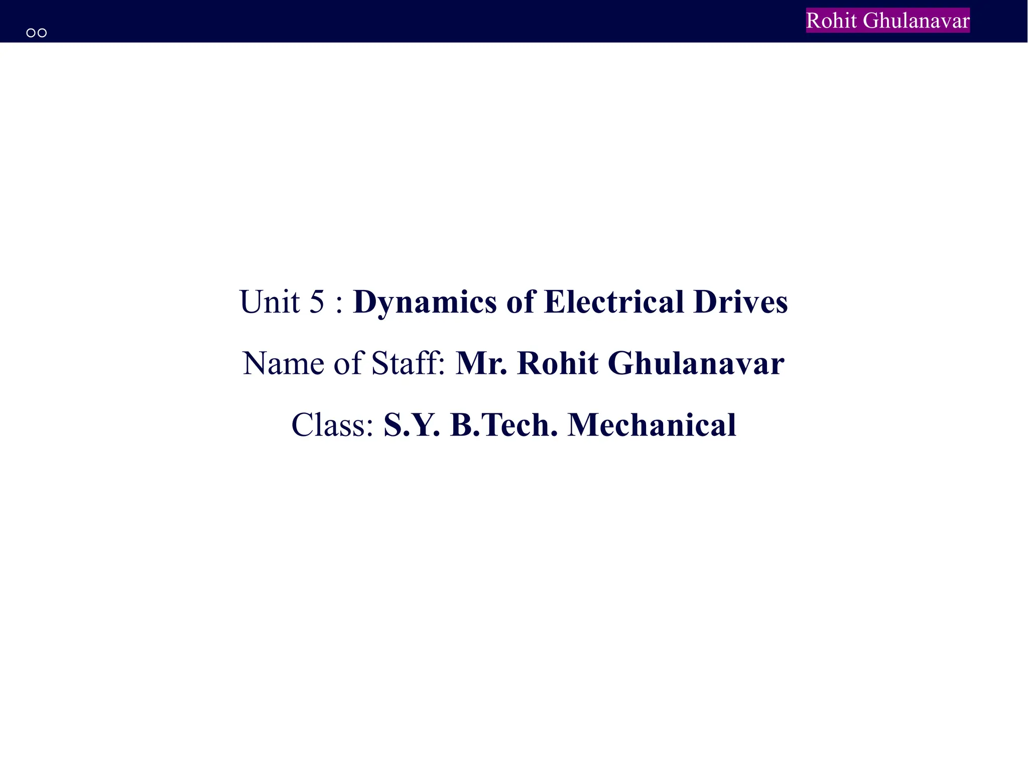 Dynamics of Electrical Drives -RDG PPT.pptx