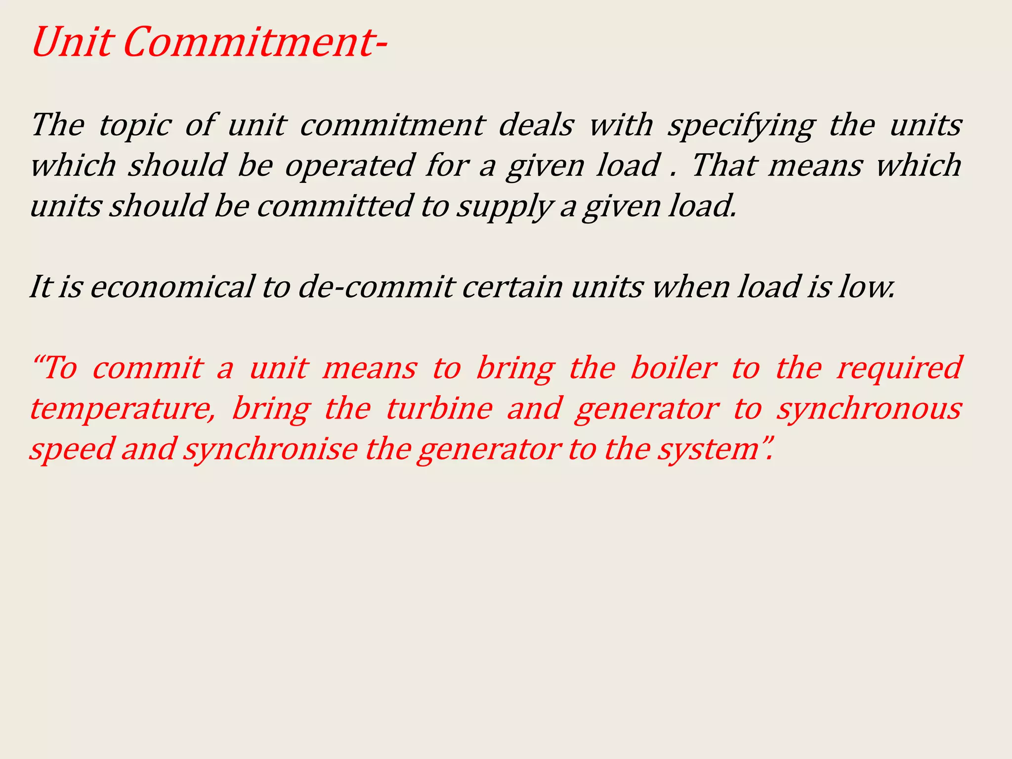 Unit 5 Economic Load Dispatch And Unit Commitment Pptx Gas And