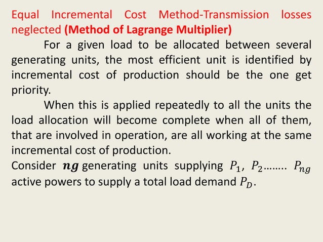 Unit 5 Economic Load Dispatch And Unit Commitment Pptx Gas And