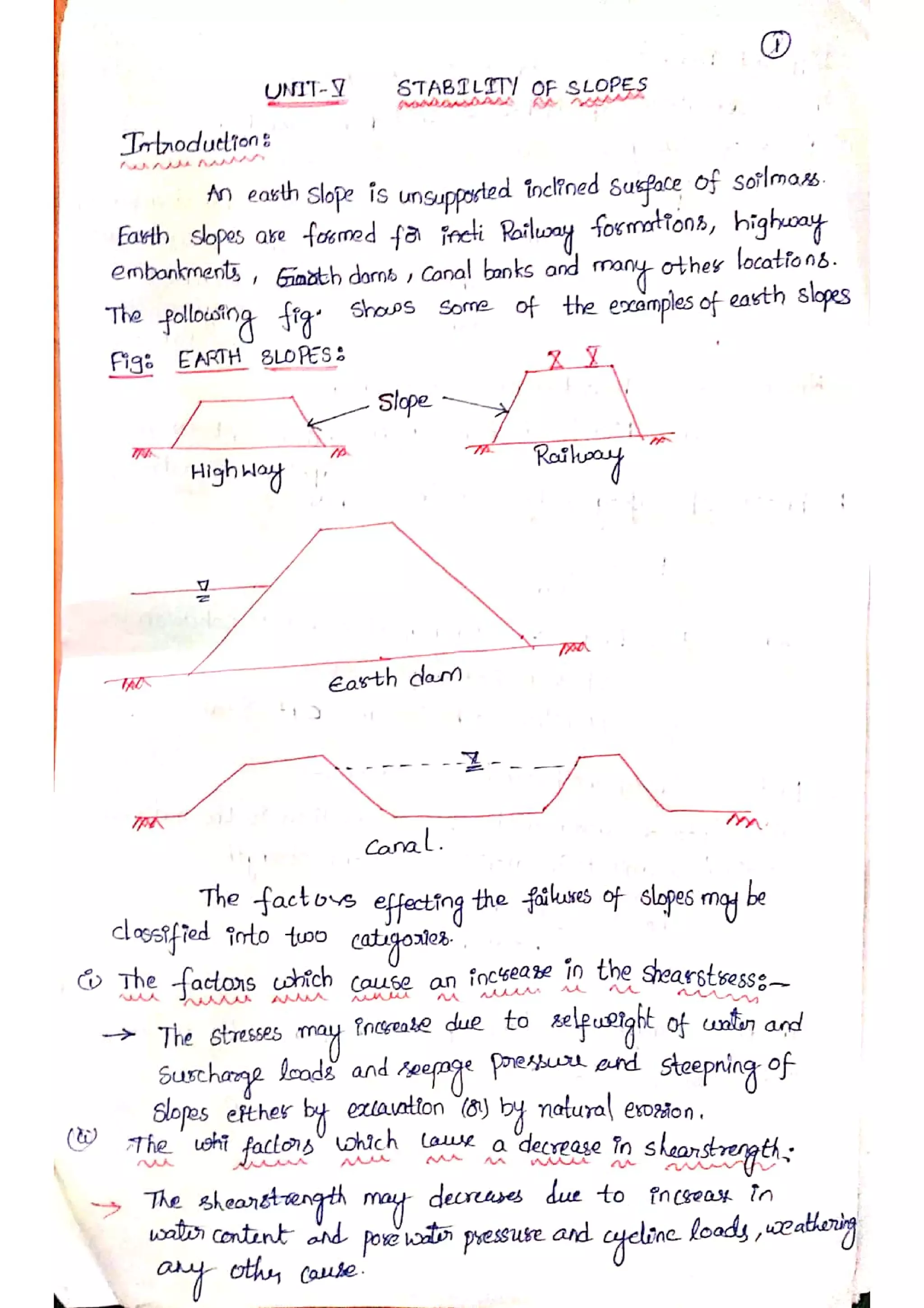Slope stability Hand written notes | PDF