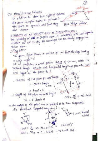 Slope stability Hand written notes | PDF