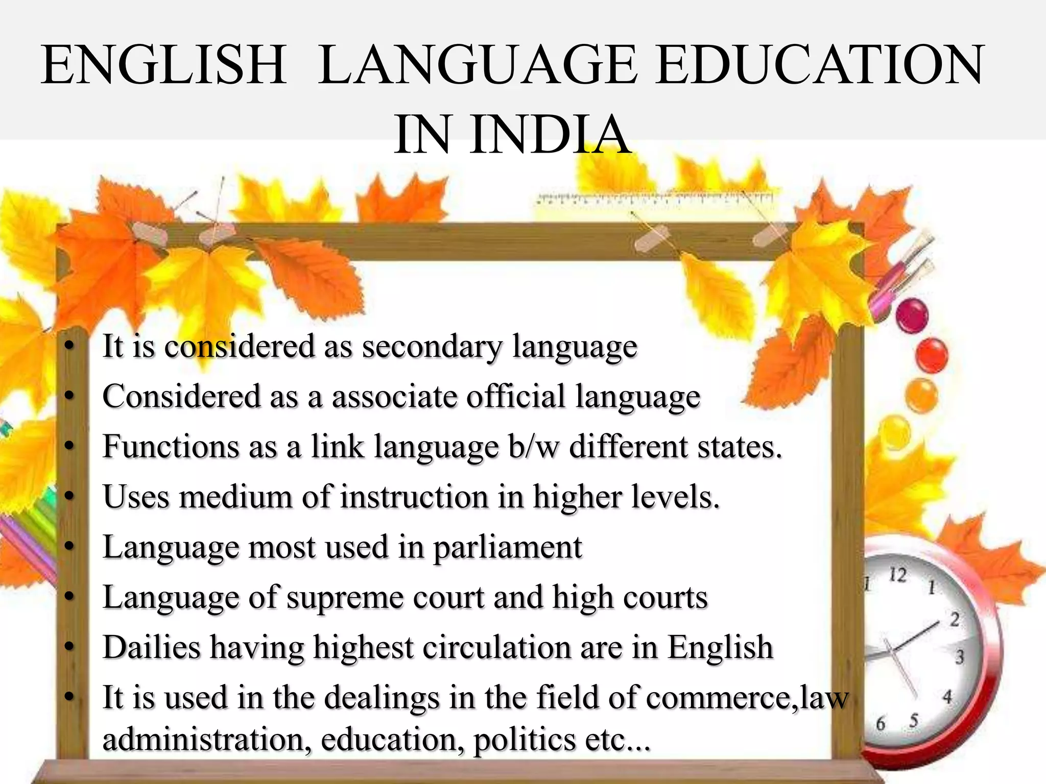 english language learning and aquisition in india | PPTX
