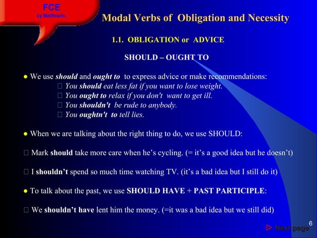 Unit 5 Grammar Contents Modals Verbs of obligation and necessity | PPT