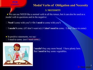 Unit 5 Grammar Contents Modals Verbs of obligation and necessity | PPT