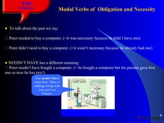 Unit 5 Grammar Contents Modals Verbs of obligation and necessity | PPT