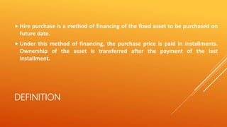 Unit 5 hirepurchase and Lease | PPTX
