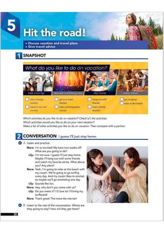 Unit 5 Hit the road interchange 1 future | PDF