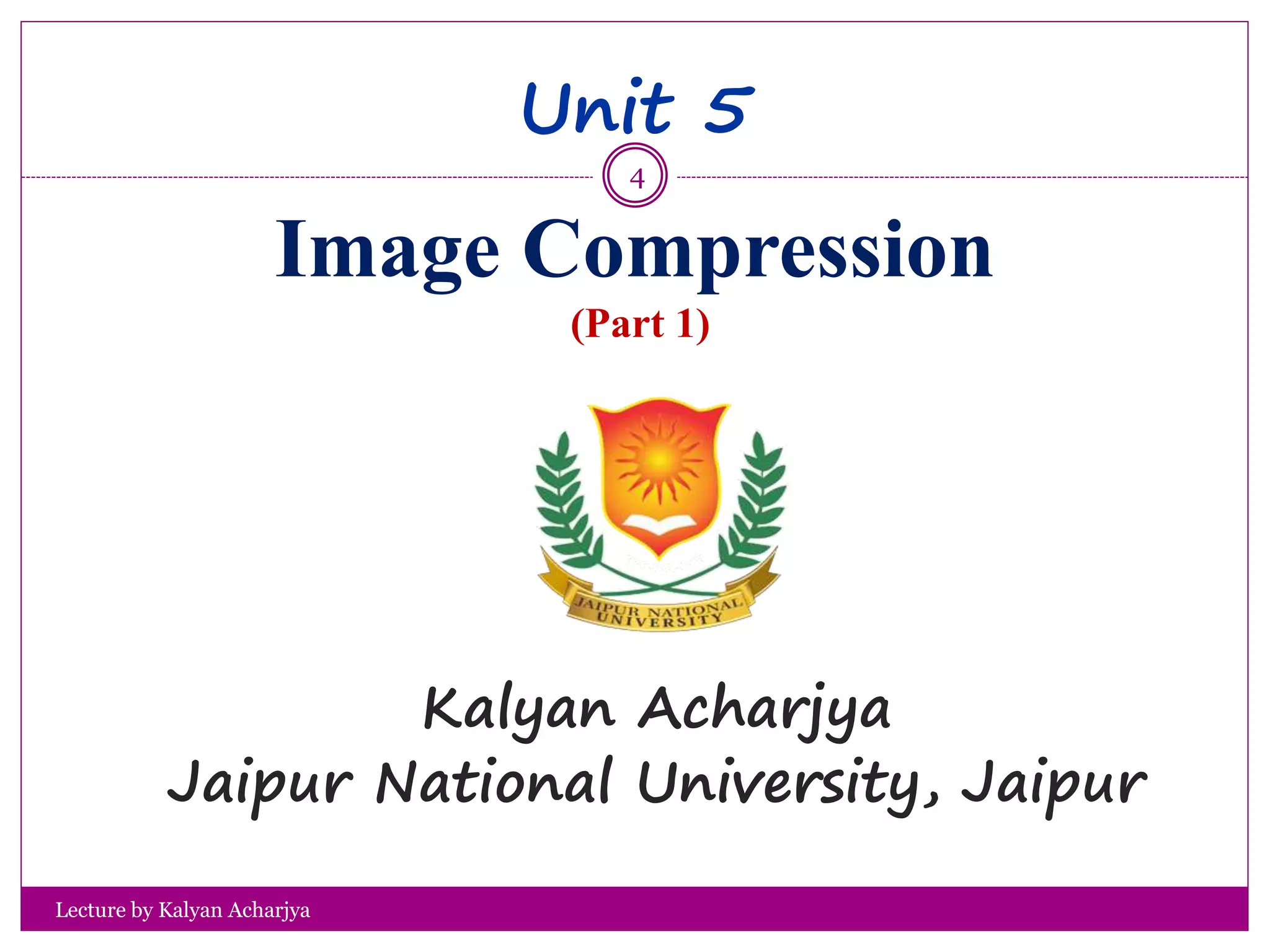 Introduction to Image Compression | PPTX