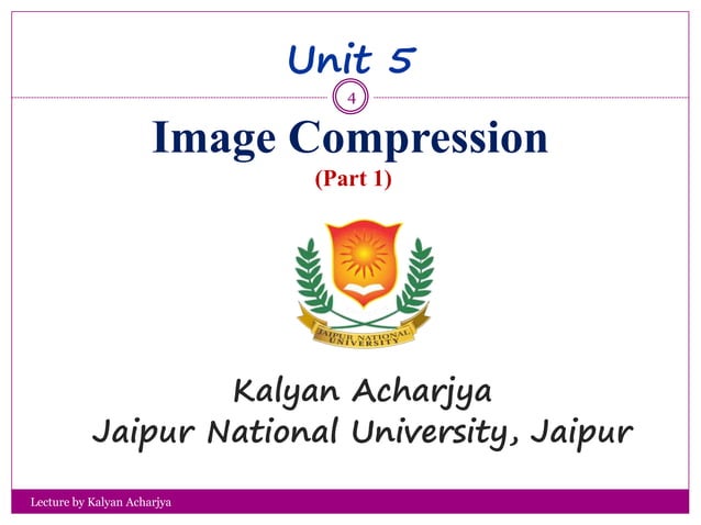 Introduction to Image Compression | PPTX