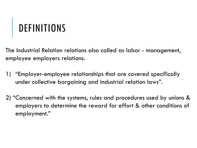 Human Resource Management : Industrial Relations | PPTX | Business | Business and Finance