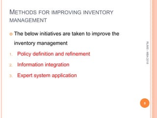 Unit 5 inventory management processes | PPTX