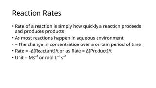 Unit 5 Kinetics part 1 upload - Reaction rate, Rate Law and Order of ...