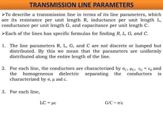 Unit_5_Lecture-1_introduction, types, parameters of transmission lines | PDF | Physics | Science