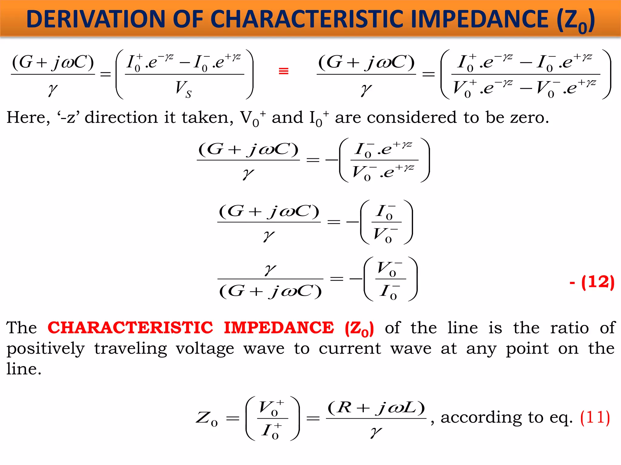 Unit_5_Lecture-2_characteristic impedance of the transmission line | PDF