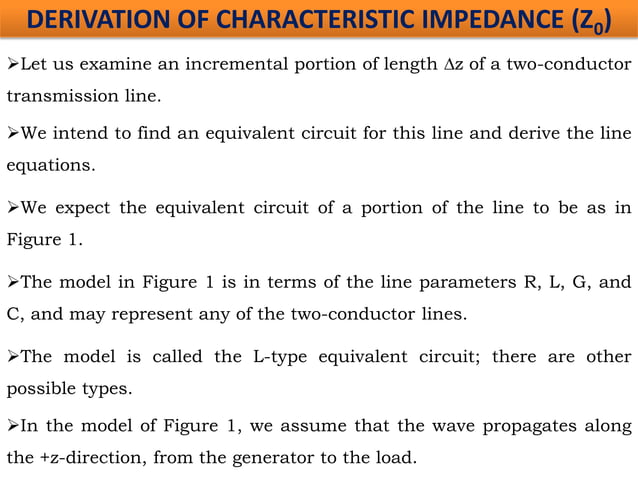 Unit_5_Lecture-2_characteristic impedance of the transmission line | PDF