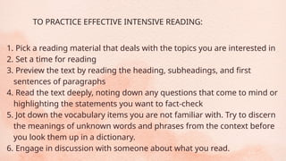 Reading Comprehension - Basics to Advanced | PPTX