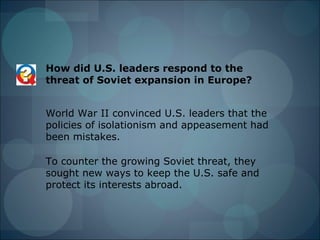 Unit 5 lesson 1 the cold war begins | PPT