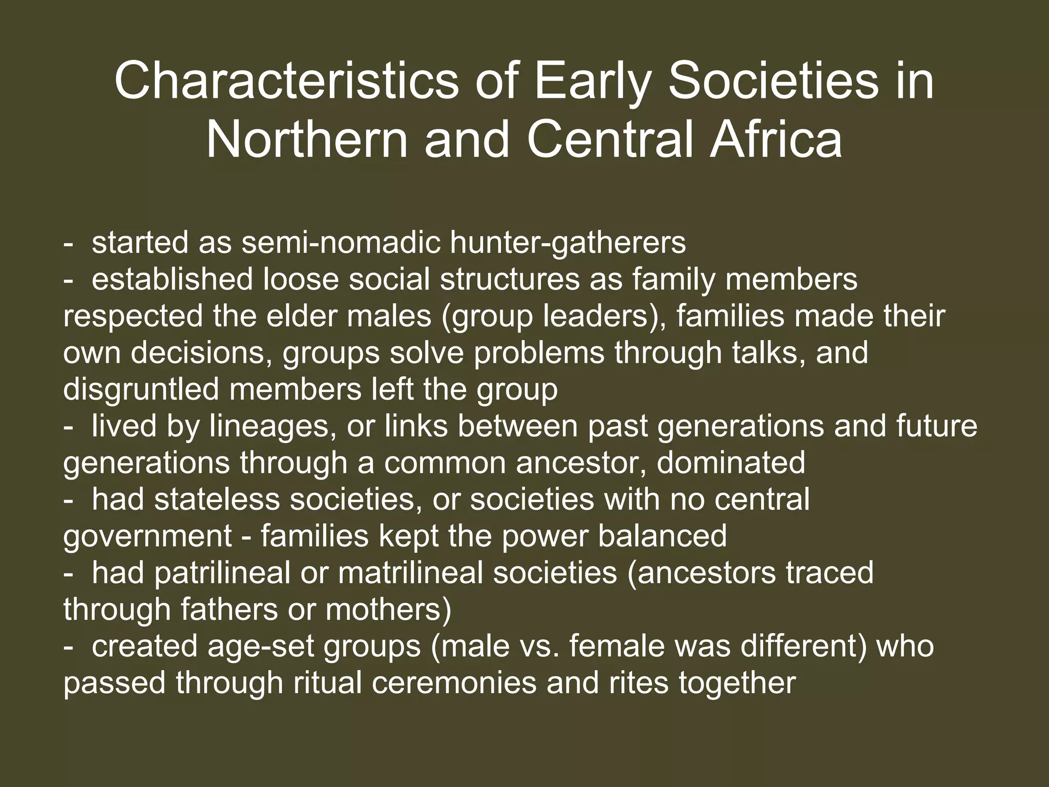 Unit 5 lesson 3 early northern and central african societies power ...