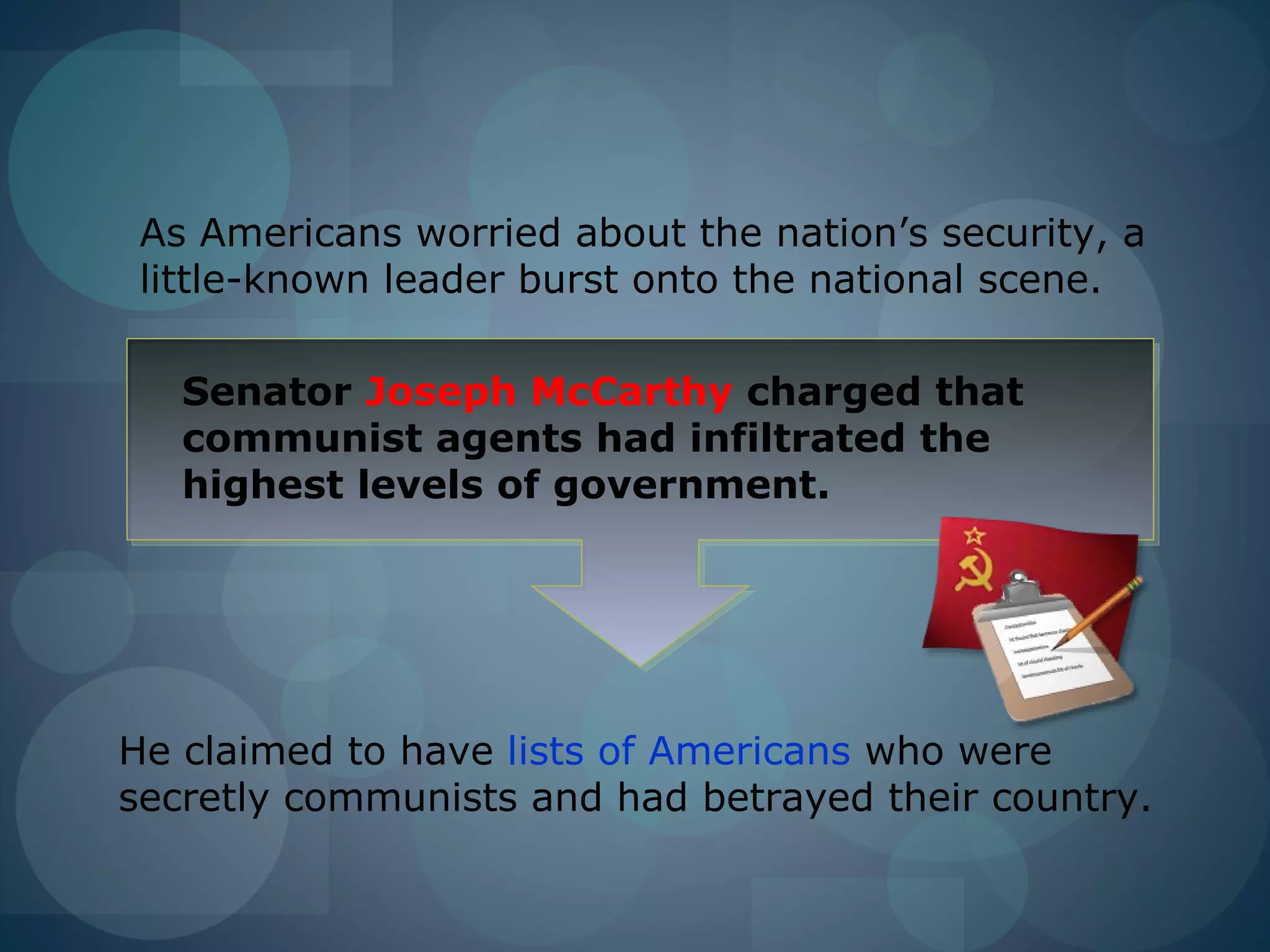 Unit 5 lesson 4 the cold war at home | PPT