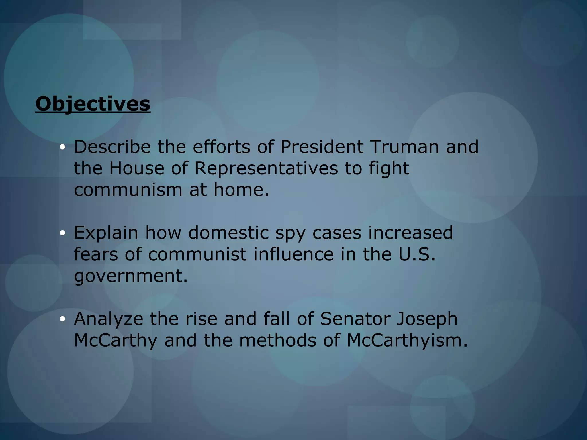 Unit 5 lesson 4 the cold war at home | PPT
