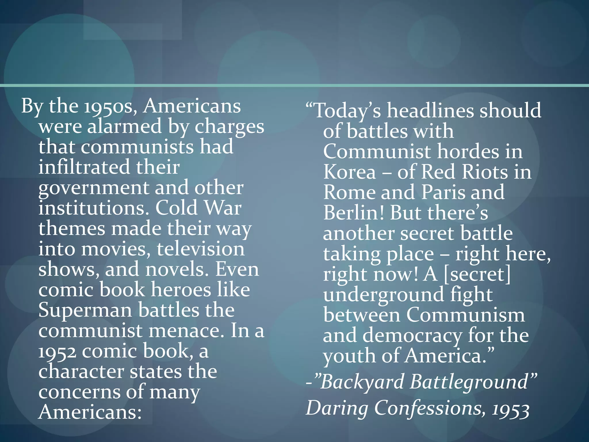 Unit 5 lesson 4 the cold war at home | PPT