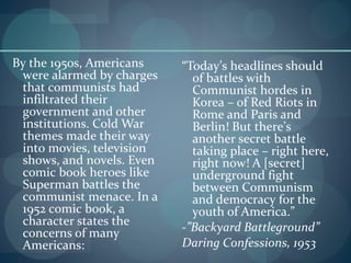 Unit 5 lesson 4 the cold war at home | PPT