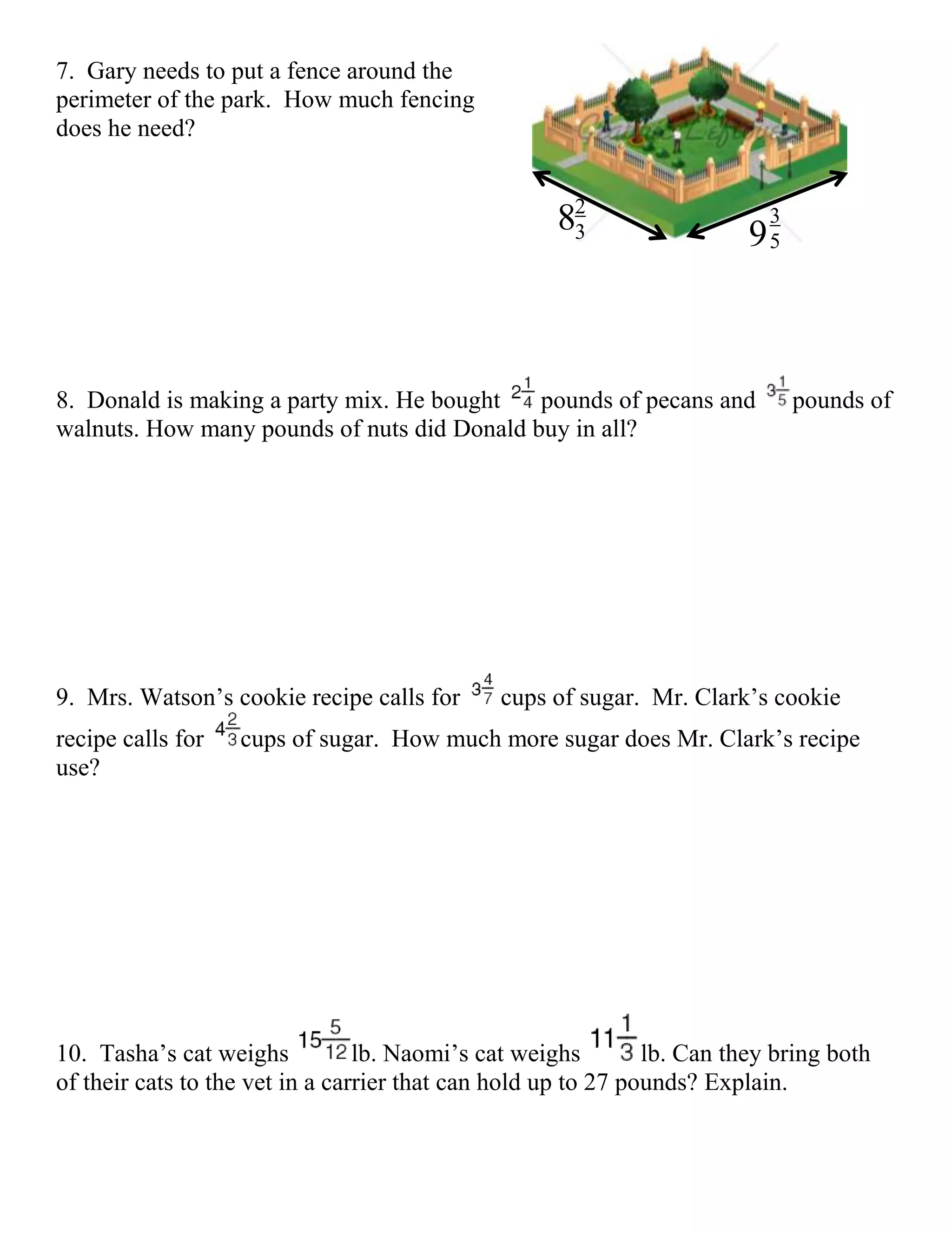 Unit 5 lesson 7 adding & subtracting mixed numbers | PDF Unit 5 lesson 7 adding & subtracting mixed numbers | PDF