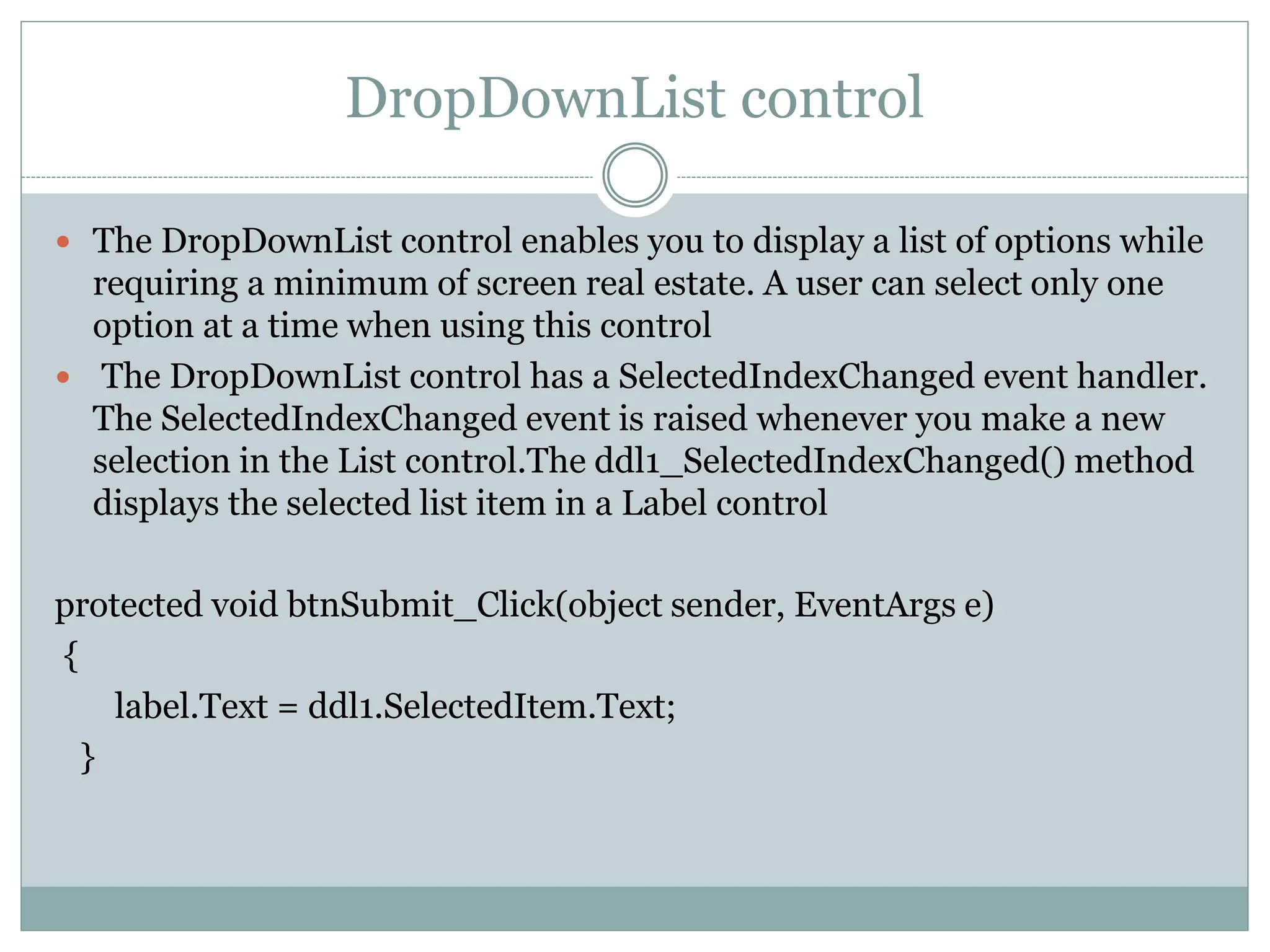 UNIT 5 list controls.pptx | Web Design and HTML | Internet