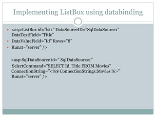 UNIT 5 list controls.pptx | Web Design and HTML | Internet