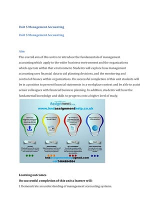 Unit 5 management accounting | DOCX