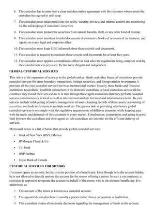 UNIT-5 DEPOSITORY AND CUSTODIAL SERVICES | DOCX