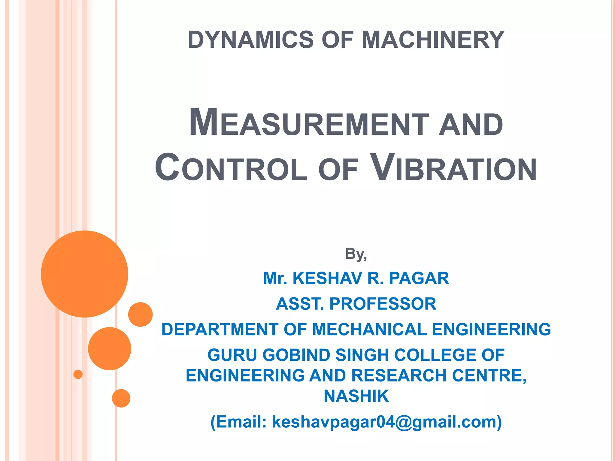Measurement & Control of Vibration | PDF