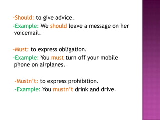 Unit 5, modals | PPTX