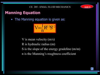 Unit 5 Open Channel flow.pdf Unit 5 Open Channel flow | PPT