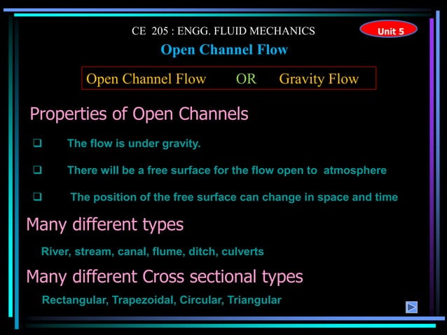 Unit 5 Open Channel flow.pdf Unit 5 Open Channel flow | PPT