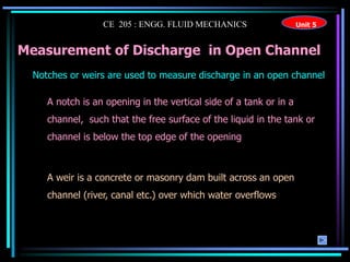 Unit 5 Open Channel flow.pdf Unit 5 Open Channel flow | PDF