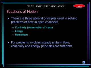 Unit 5 Open Channel flow.pdf Unit 5 Open Channel flow | PDF