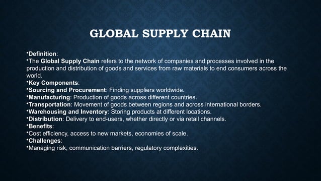 global logistics distribution in supply chain management | PPT